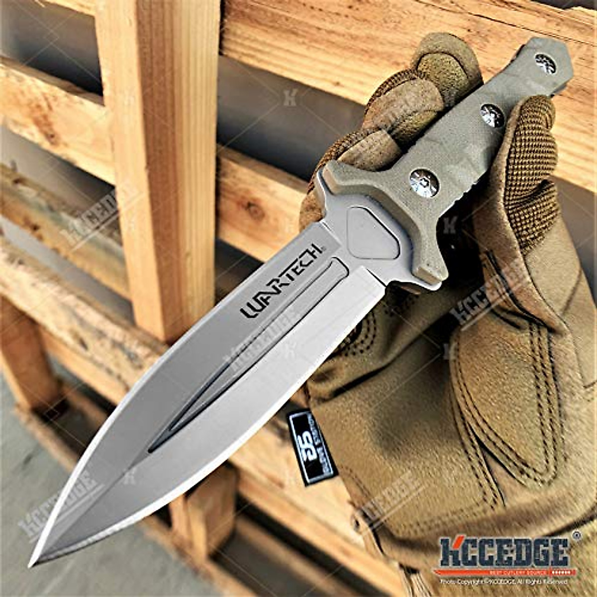 Hunting Knife Tactical Knife Survival Knife 8" Fixed Blade Knife w/ Molle Compatible Pressure Retention Sheath Camping Accessories Survival Kit Survival Gear Tactical Gear 79965 (Desert Tan)