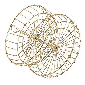 2 Tier Fruit Basket, Vegetables Fruit Bowl Storage Golden Household Snack Storage Tray Stand Organizer for Kitchen Countertop Counter