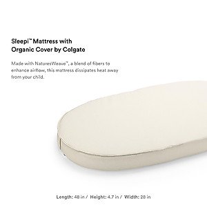 Stokke Sleepi Mattress with Organic Cover by Colgate, White - Foam Crib Mattress with Infant Support & Safety Features - Compatible Sleepi Crib/Bed