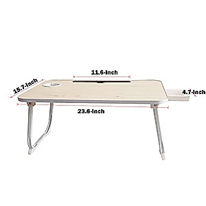 Laptop Desk for Bed Table Lap Folding with Cup Holder for Eating Laptops Perfect for Home Office Bedroom