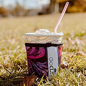 Go Cuff Ice Cream Coozie Pint Cuff Reusable Antislip Neoprene Insulator Pint Sized Ice Cream Pint Cozy Sleeve with Handle Compatible For Haagen-Dazs, Ben & Jerry's, Halo Top and more (Lumberjack Red)