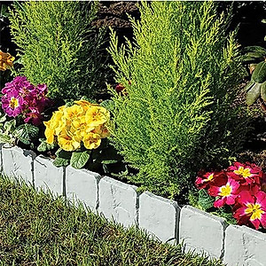 10pcs Faux Stone Garden Edging Border - Anti-deform Design, Yard and Garden Landscape Edging