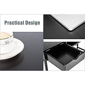 JJS 48' Writing Desk with Drawers, Contemporary Home Office Large Computer Laptop Workstation with Storage, Black