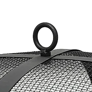 MoNiBloom 22" Portable Fire Pit Outdoor Wood Burning Firepit Outside BBQ Grill Cooking with Rack for Patio Backyard Picnic Garden, Black