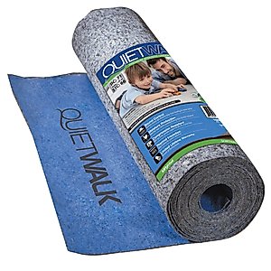 QuietWalk Laminate and Floating Wood Flooring Underlayment with Attached Vapor Barrier- Sound Reduction, Compression Resistant, Moisture Protection 3'Wx33'4" L Roll (Covers 100 sq. ft) QW100B1LT