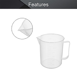 Othmro 9PCS 16oz Measuring Cup, PP Plastic Graduated Beaker, Transparent Measuring Pitcher with Handle for Lab Kitchen Liquids(500ml)
