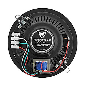 Rockville Commercial Restaurant Amp+(8) 6" Black Ceiling Speakers+Wall Control