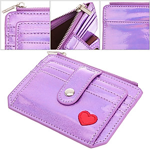 TENDYCOCO Money Clip with ID Window Hologram Card Holder Slim Coin Wallet for Women Girls