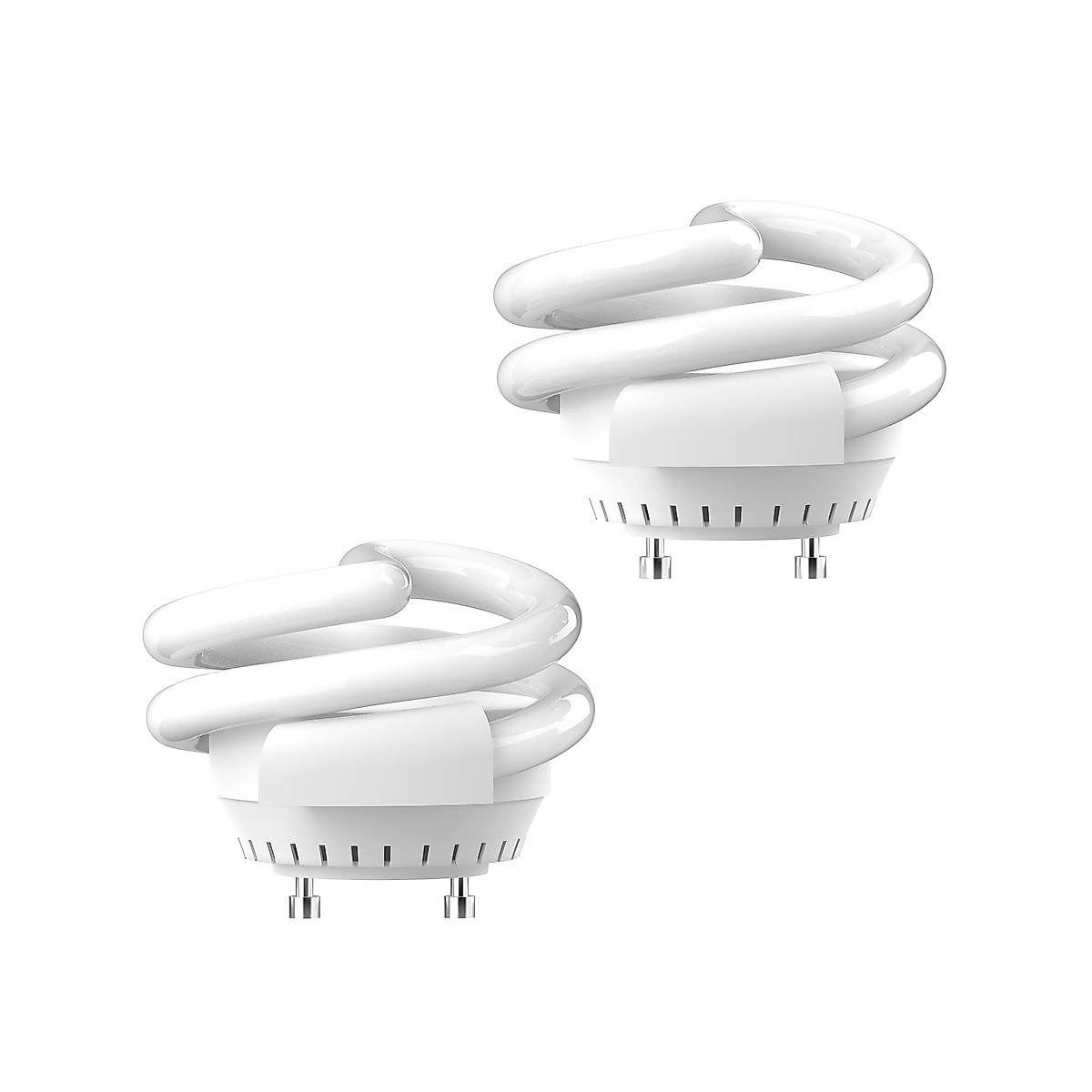 JACKYLED UL-Listed 13W T3 Spiral GU24 CFL Light Bulbs, 2700K Soft White 2 Prong Twist Lock Base Light Bulb, 1000 Lumen Compact Fluorescent Bulbs (2 Pack)