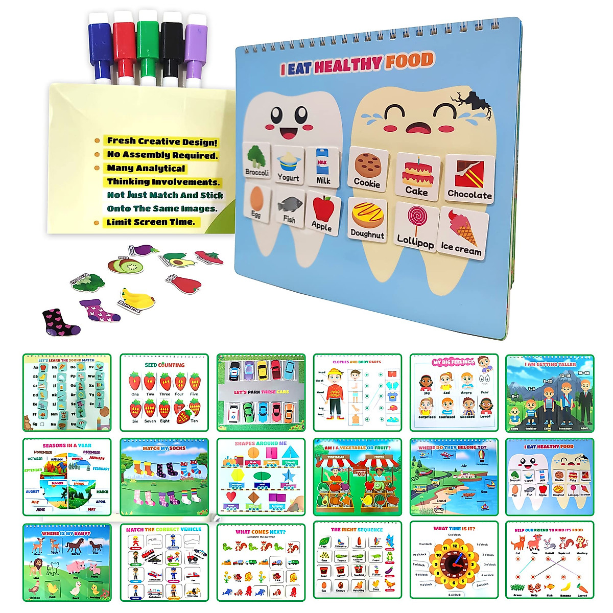 Busy Book Toddler Activities Book Preschool Toys Learning & Education Toys Montessori Toys for Toddlers Preschool Learning Activities Kindergarten Learning Activities Autism Sensory Toys