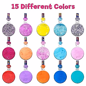 Barbie Movie 18 Piece Kids Water-Based Nail Polish Activity Makeup Set, Includes Nail Polish with Nail Gems Wheel and Nail File for Parties, Sleepovers and Makeovers, Townley Girl