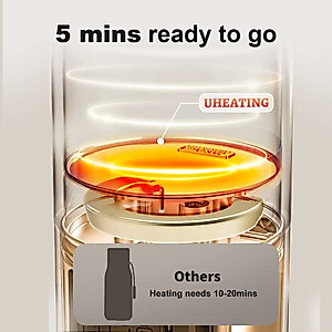 BOLOLO Portable Milk Warmer with Super Fast Charging and Cordless, Instant breastmilk, Formula or Water Warmer with 10 Ounces Big Capacity, Baby Flask for Vehicle,car,Airplane Journey