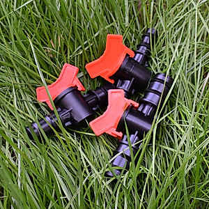 JoyTube 5/16" Drip Irrigation Switch Valve, Barbed Ball Valve for Garden Drip Irrigation Aquarium, 6 Pcs