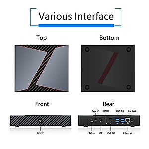[Gaming PC] Mini PC Core i9 10885H, 8Cores 16Threads Up to 5.3GHZ,Nvidia GTX1650Ti GDDR6 Graphics, Mini Gaming Desktop Computer,32G Ram 1TB Nvme SSD WiFi 6 BT 5.0,Pre-Install Windows 11 Pro