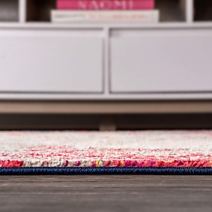 JONATHAN Y CTP107A-8 Contemporary POP Modern Abstract Cream/Blue 8 ft. x 10 ft. Area Rug Contemporary, Transitional, Bohemian, Perfect for Home, Living Room, Kitchen, Bedroom