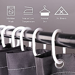 SEEYE 4 Pcs Shower Curtain Set - Bathroom Accessory Set with Non-Slip Rugs, Toilet Lid Cover, Bath Mat, Waterproof Grommet Shower Curtain with 12 Hooks, 72" x 72", Abstract Green