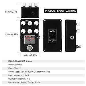 ERYUE Classic M-Shall Speaker Simulator, MOSKYaudio Classic M-Shall Speaker Simulator Cabinet Simulator Guitar Effect Pedal Speaker Simulation for Guitar Bass