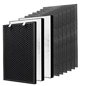 Air220 Air320 HEPA Filter Replacement Compatible with Bissell Air220 Air320 2768A 2609A Air Purifier, Include 2 Pack True HEPA Filter + 6 Pack Pre Filter, 1 Pack Activated Carbon Filter