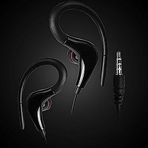LUYANhapy9 Wired Headset Sport Running Jogging Earphone Earhook Stereo Headphone with Mic for Cell Phone Black