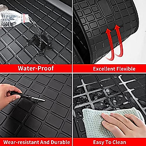 powoq Fit 2016-2023 Honda Pilot Cargo Mat with Backrest Mat TPE Trunk Mat Behind 3rd Row Back Seat Protector All Weather for 2016 2017 2018 2019 2020 2021 2022 2023 Honda Pilot Accessories