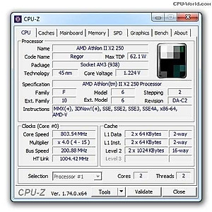 AMD Athlon II X2 250 CPU Used 2-Core 2-Thread Desktop Processor 3 GHz 2M 65W Socket AM2+ Socket AM3