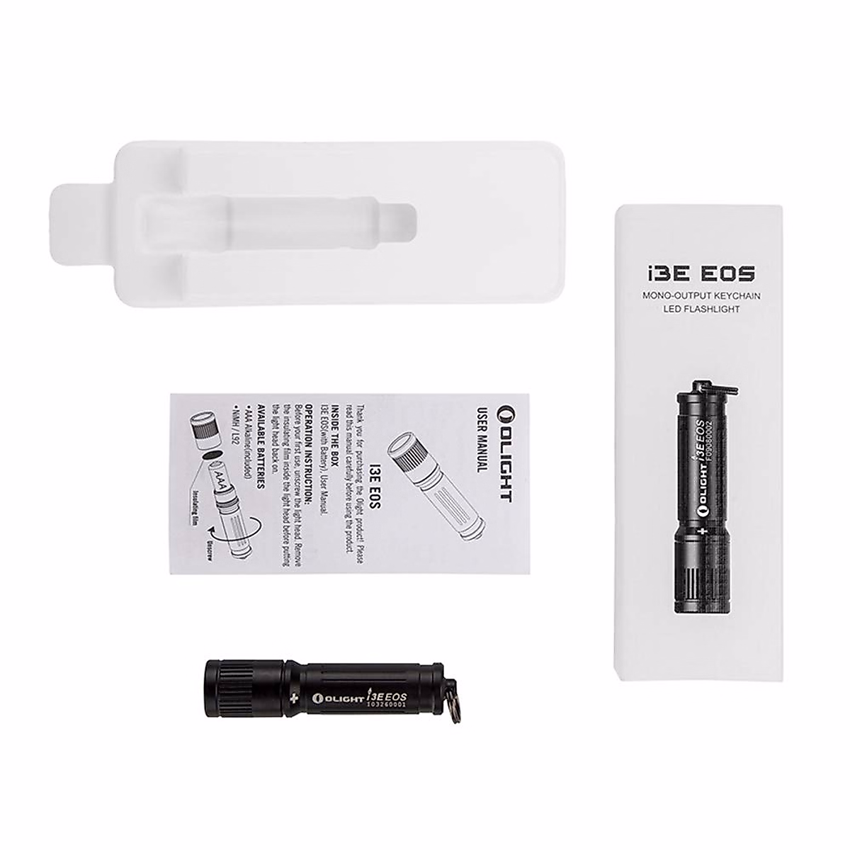 OLIGHT 90 Lumens i3E EOS PMMA TIR Lens AAA Flashlight Compact Keychain Flashlight EDC Flashlight for Night, Camping (Stellar Blue)