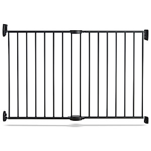 Munchkin® Push to Close™ Baby Gate, Hardware Mounted Safety Gate for Stairs, Hallways and Doors, Extends 28.5" to 45" Wide, Metal, Dark Grey