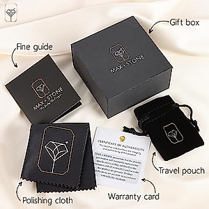 MAX + STONE IGI Certified 1/2 Carat Lab Grown Diamond Stud Earrings in 14k Real White Gold with 4-Prong Setting