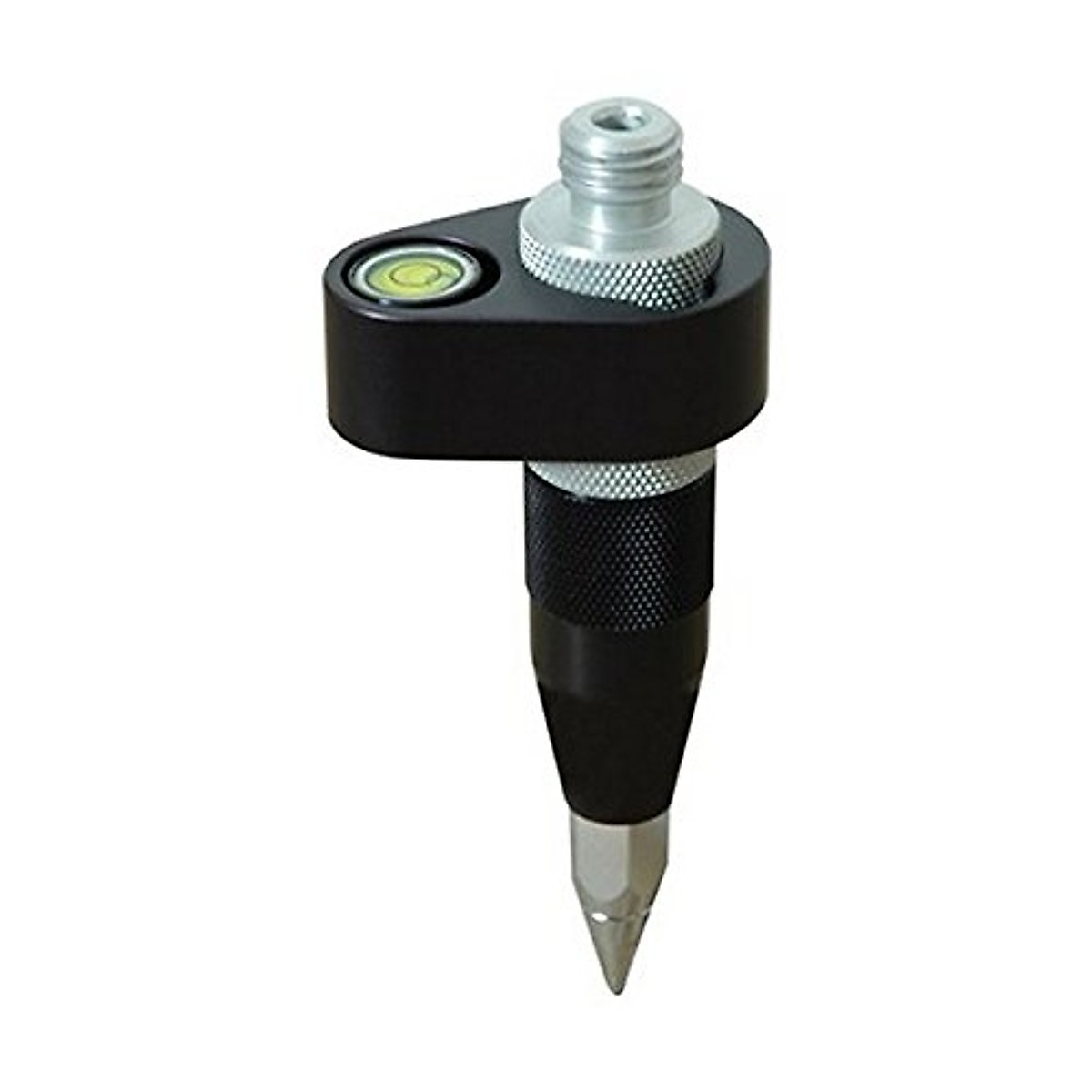 AdirPro Handheld Mini Stakeout Rod - Heavy Duty Mini Rod with 40-Minute Adjustable Circular Vial, Replaceable Point, 5/8 Threaded Stud and Removable Tip for Prism Total Station Surveying