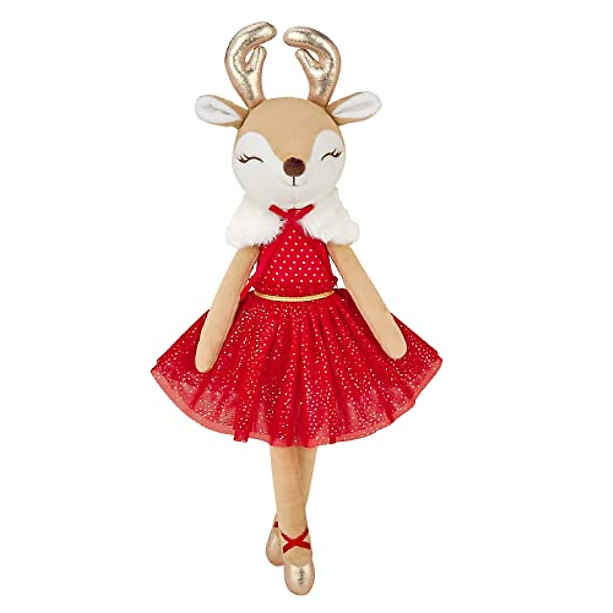 Bearington Noella Plush Reindeer Ballerina Doll, 16.5 Inch