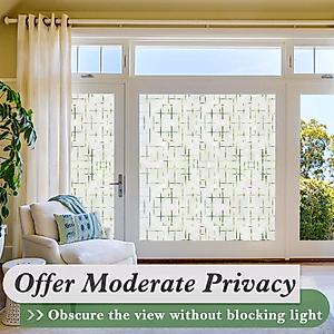 rabbitgoo Window Privacy Film Frosted Glass Window Film, Static Cling Sun Blocking Frosting Door Window Cover for Home, Decorative Window Sticker House Window Tint, Cross Pattern 17.5 x 78.7 inches