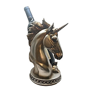 Pacific Giftware Mystical Unicorn Wine Bottle Holder Decorative Display Stand Fantasy Bar Decor 10.25 Inches Tall
