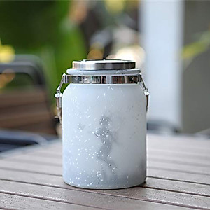 Solar Lantern Fairy Lights - 1 Pack Solar Frosted Glass Lantern Lights Solar Mason Jar Lights Waterproof Outdoor Lantern Decor for Tree Garden Patio Yard Table Holiday Party
