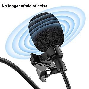 Microphone Professional for iPhone Lavalier Lapel Omnidirectional Condenser Mic Phone Audio Video Recording Easy Clip-on Lavalier Mic for Facebook YouTube Interview Tiktok for iPhone/iPad/iPod(9.8ft)