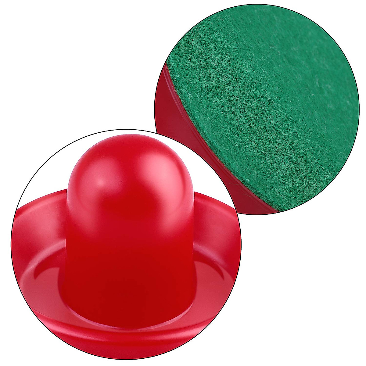 URATOT Air Hockey Pushers and Air Hockey Pucks Air Hockey Paddles, Goal Handles Paddles Replacement Accessories for Game Tables(4 Pushers, 8 Red Pucks and 8 Green Pads)