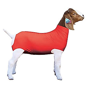 Show Pro Red Spandex Goat Tube for Show Goats - Show Livestock Supplies: Goat Covers & Blankets (Large)