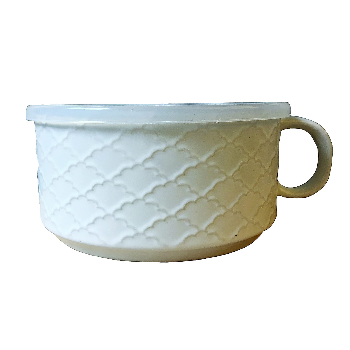 Boston Warehouse Embossed Souper Mug, 22 Ounce, White