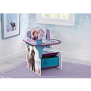 Delta Children Chair Desk with Storage Bin, Disney Frozen II Cup Holders|Arm Rest, Engineered Wood