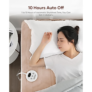 Heated Mattress Pad Twin Size Comfort Coral Fleece 10 Heating Levels & Auto Shut Off, Electric Bed Warmer Pad with Controllers, Up to 15" Deep Pocket, Machine Washable