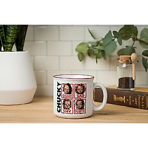 Silver Buffalo Chucky Horror Ceramic Camper Mug, 20 Ounces