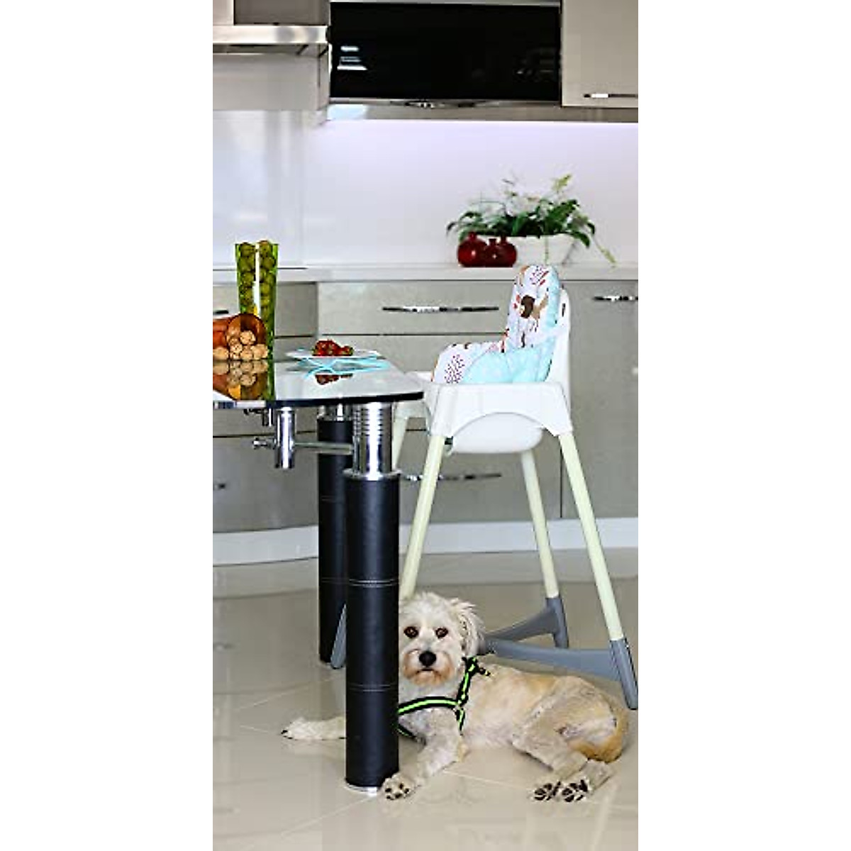 Bebek Ozel High Chair Cushion for IKEA High Chair, One Piece IKEA High Chair Accessories, Cotton Antilop High Chair Accessories, Washable IKEA High Chair Cushion (nature green)