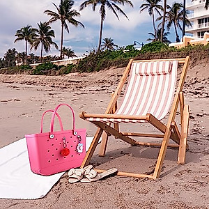 2pcs Key Holder for Bogg Bag, Keychain Hanger Carabiners Clips Carabiner Key Holder Charm Accessories for Bogg Bag (2 Black Carabiners + 2 White Buttons)