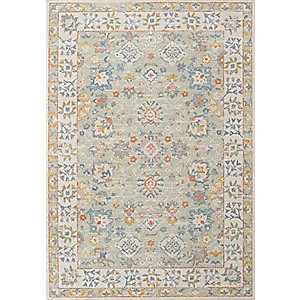 Momeni Anatolia Area Rug, 3 ft 3 in x 5 ft, Light Blue