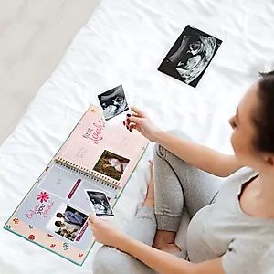 RubyRoo Baby Memory Book with Milestone Stickers - First 5 Years Baby Photo Album, Baby Journal, Scrapbook for Girl - Pregnancy Gift for Baby Shower, Baby Keepsake Record Book for Newborn - Floral