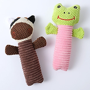 BEIDUOYANG Dog Squeaky Toys, Dog Toys, Squeaky Stuffed Animals Shape Dog Chew Toy Soft Cleaning Massage Supplies Pet Plush Animals Molar Pet Supplies