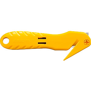 OLFA Concealed Blade Safety Utility Knife (SK-10) - Multi-Purpose Safety Cutter w/Concealed Blade, Tape Splitter, & Non Slip Ergonomic Handle, Replacement Blades: OLFA SKB-10 Safety Blades