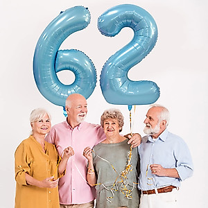 ESHILP 40 Inch Number Balloon Foil Balloon Number 36 Jumbo Giant Balloon Number 36 Balloon for 36th Birthday Party Decoration Wedding Anniversary Graduation Celebration, Blue 36 Number Balloon