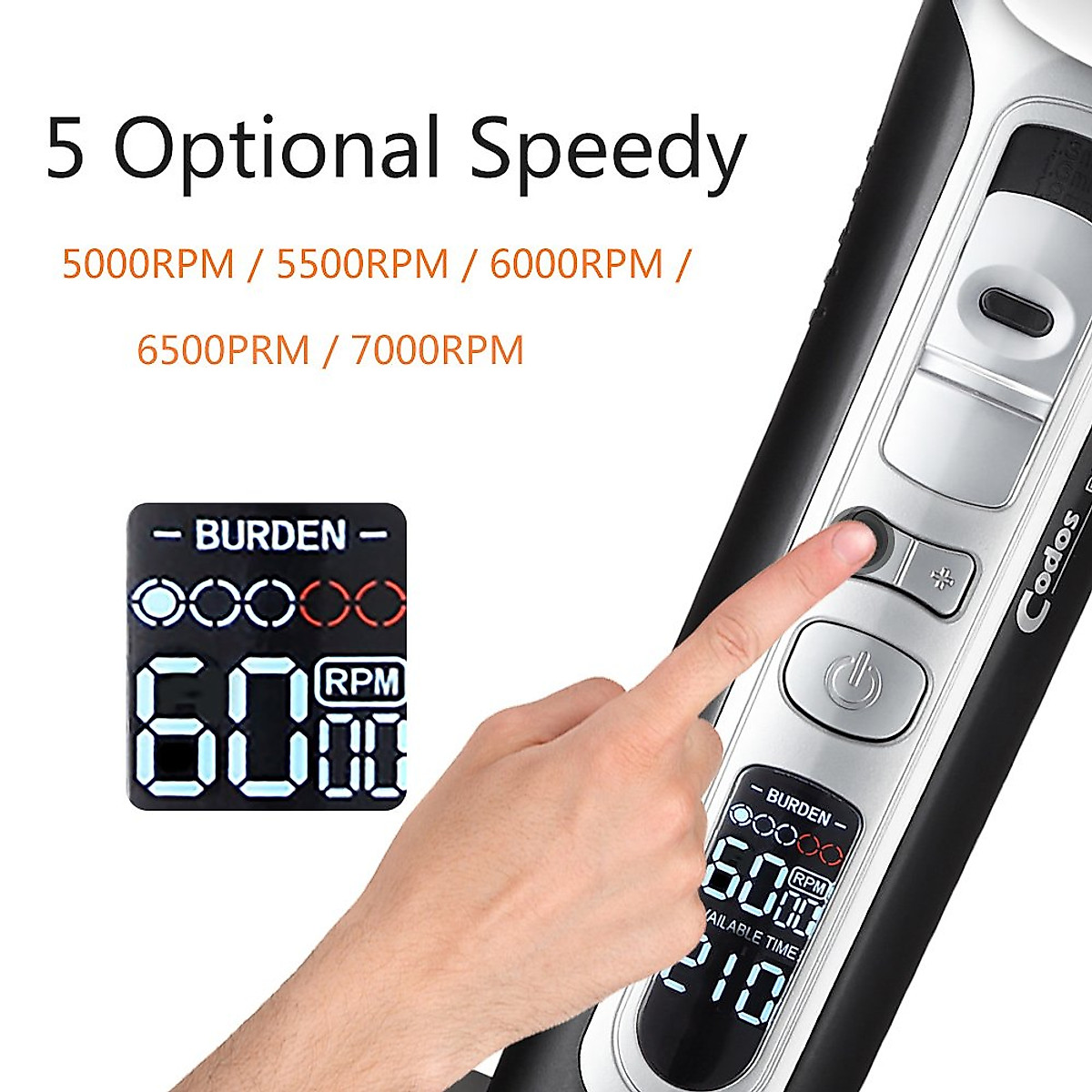 Man’s Intelligence Cordless Hair Clippers Hair Cutting Machine with LCD Display(Black)