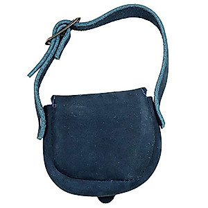 Hide & Drink, Leather Tiny Saddle Bag, Coin Pouch & Cash Holder Organizer, USB, SD Cards, Ornaments, Accessories, Handmade Includes 101 Year Warranty (Blou Reed)
