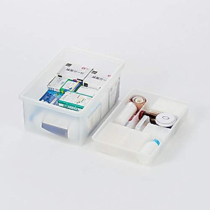 無印良品 MUJI 82219418 Polypropylene Storage Box, Medium, Width 14.6 x Depth 9.8 x Height 6.3 inches (37 x 25 x 16 cm), Translucent